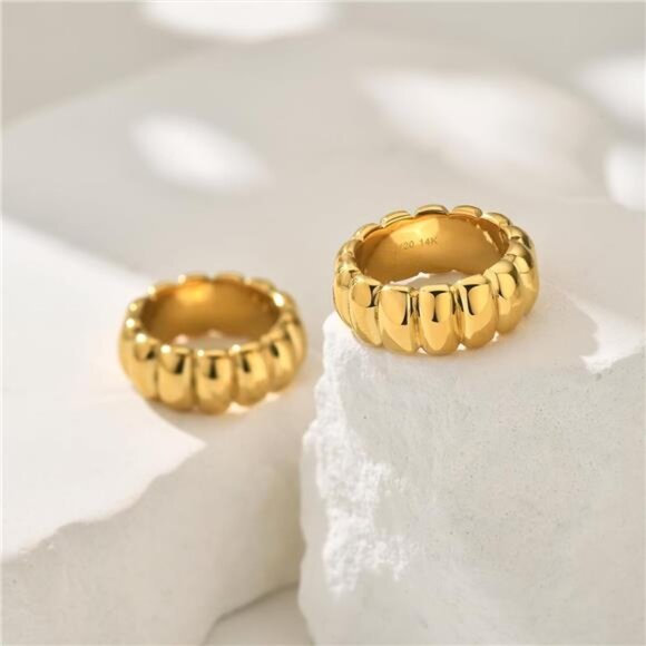 Ring | Jewelry | Chunky Gold Statement Rings For Women 4k Gold Tone ...